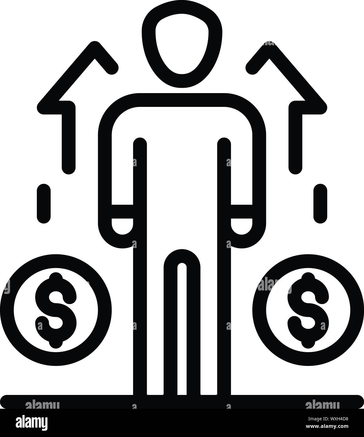 Investor money up icon. Outline investor money up vector icon for web ...