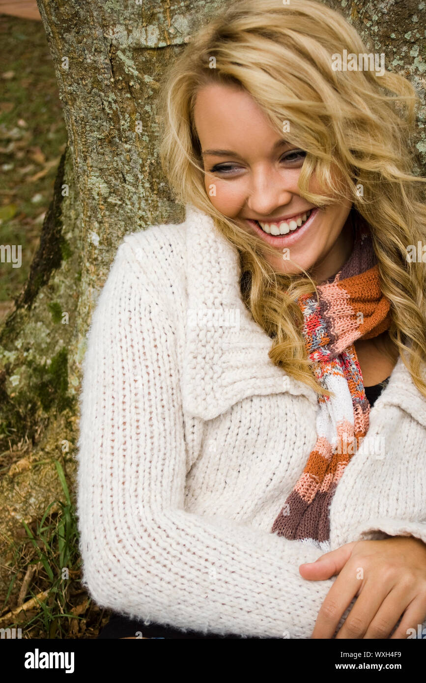 pretty girl laughing Stock Photo - Alamy