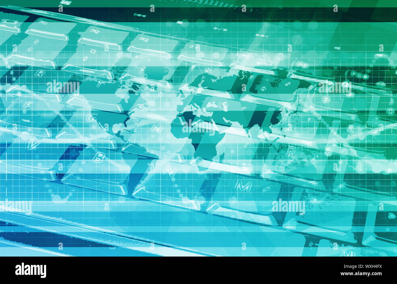 Global Multimedia Technology in Web Data Art Stock Photo - Alamy