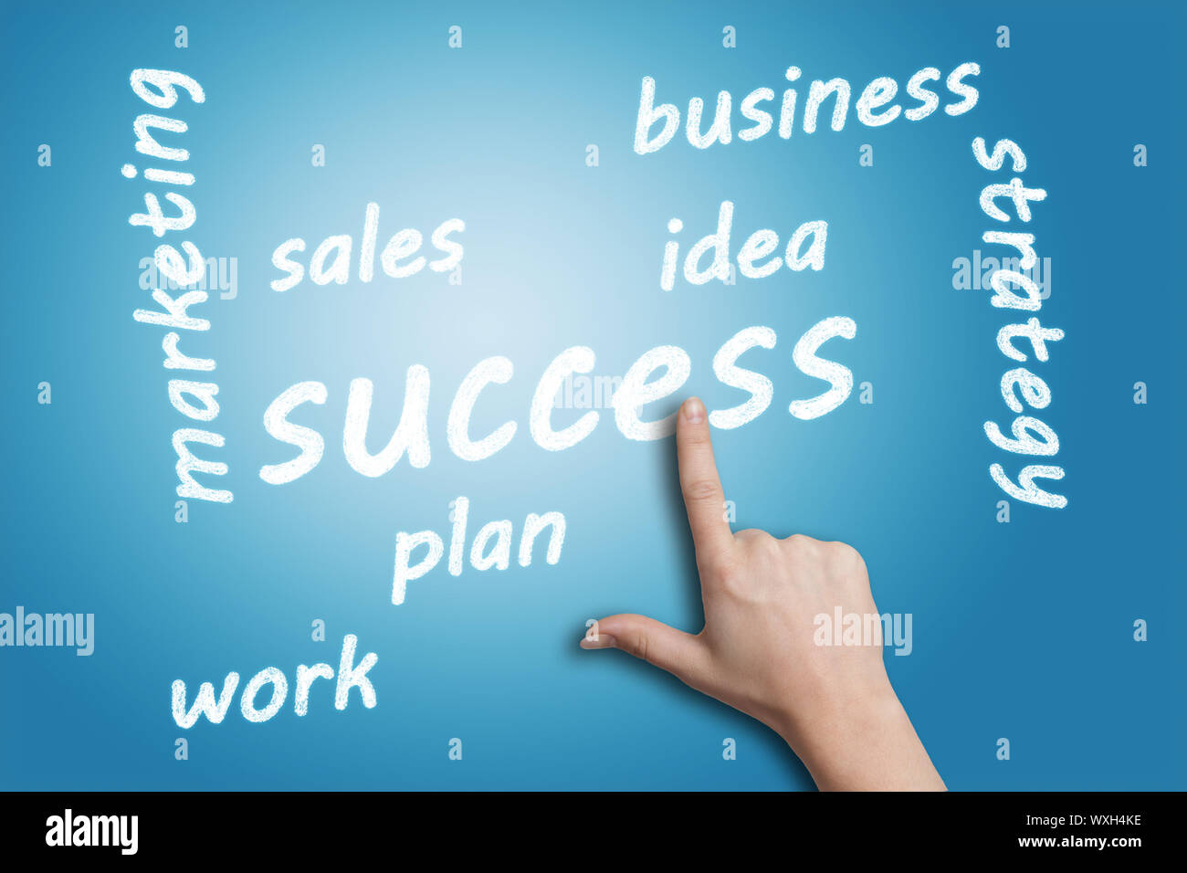 Wordcloud concept: Success Tagcloud on blue background Stock Photo - Alamy