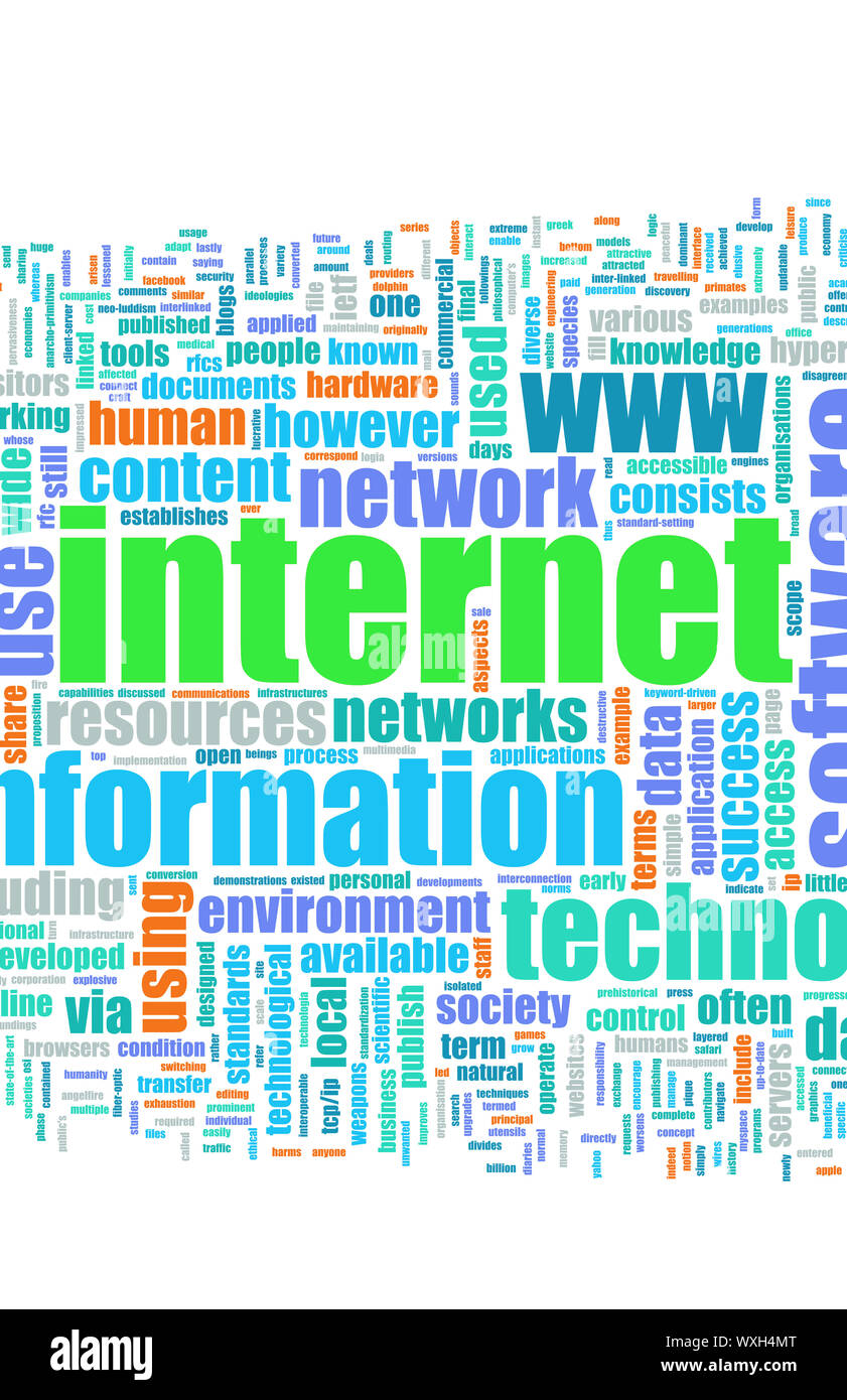 Internet Technology Tag Cloud Creative Background Stock Photo - Alamy