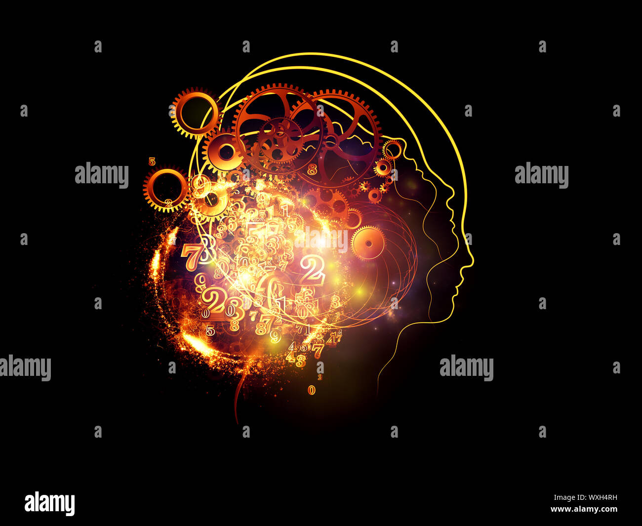 Composition of various technology related elements with metaphorical ...