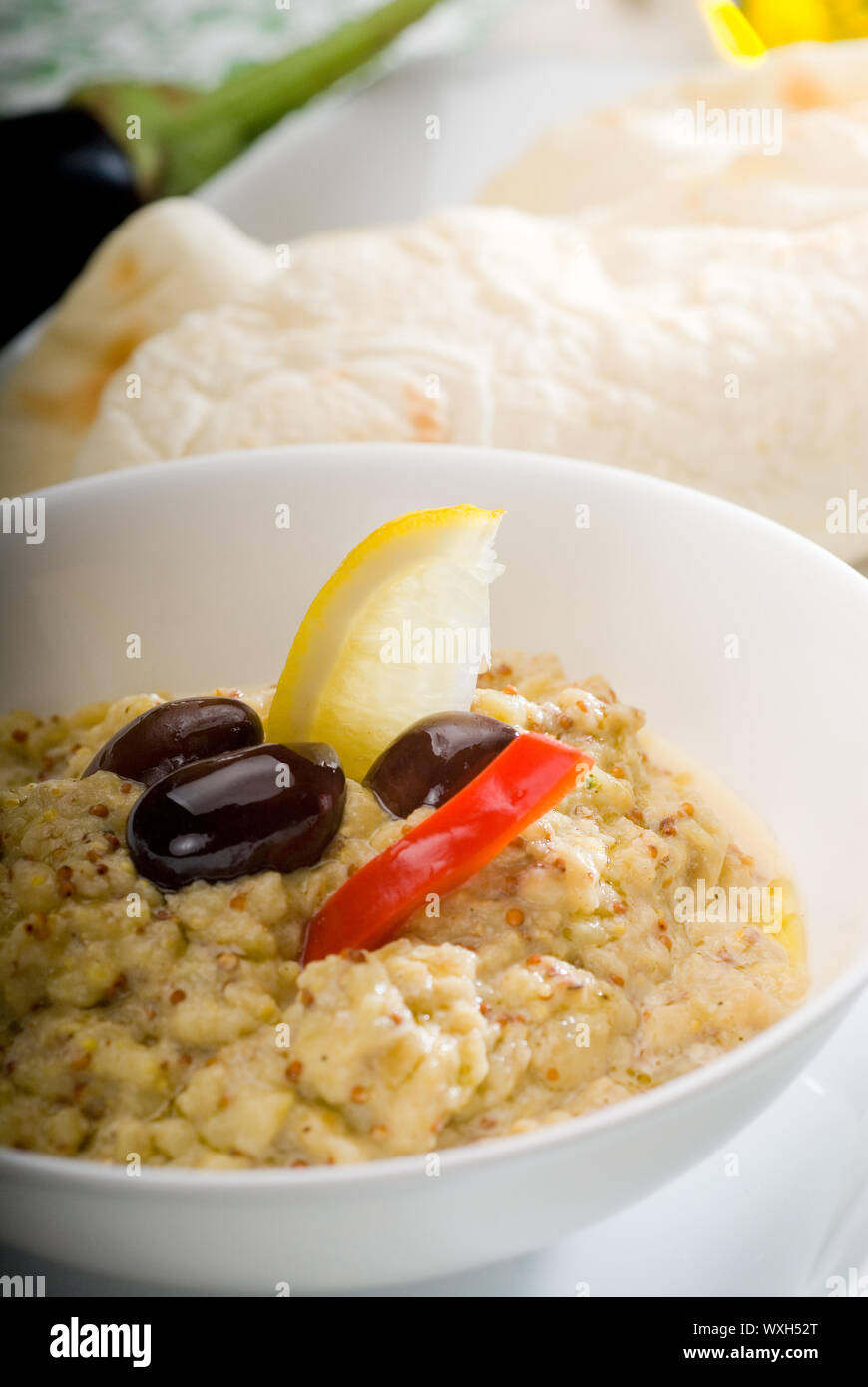 fresh homemade Badingian mutabbal Baba Ghanoush,traditional middle ...