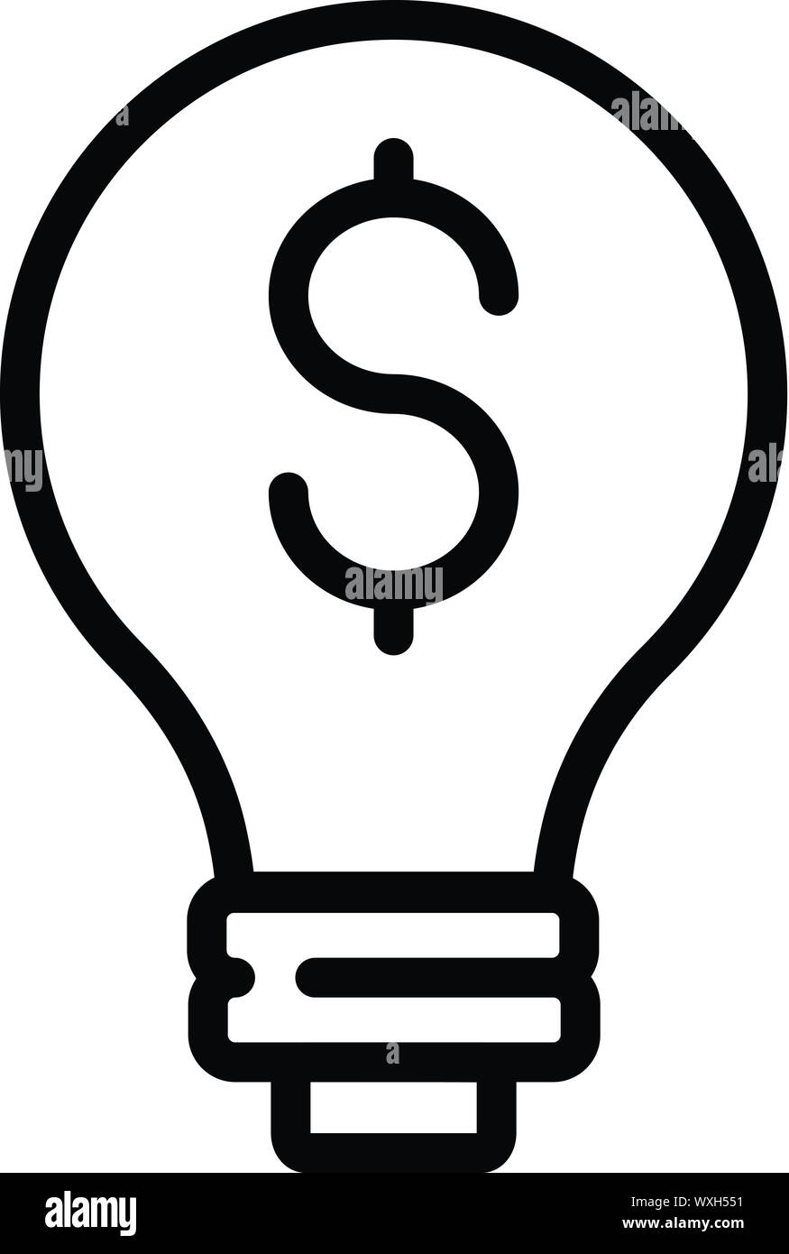 Money bulb idea icon. Outline money bulb idea vector icon for web ...