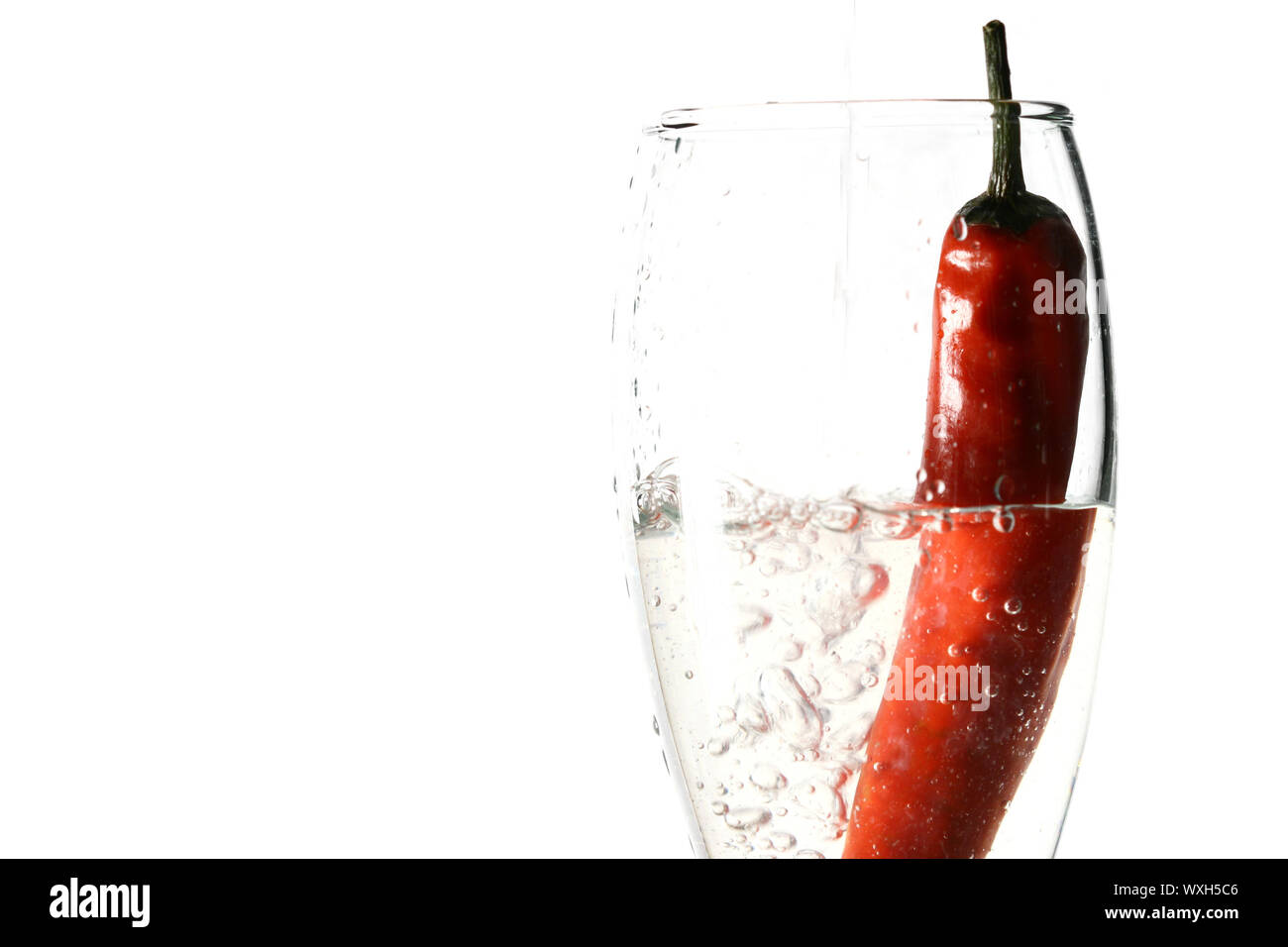 chili pepper glass hot and cold concept Stock Photo - Alamy