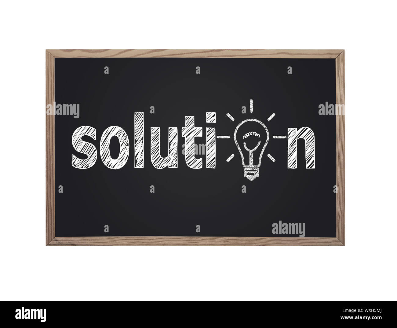 blackboard with solution on white background Stock Photo - Alamy