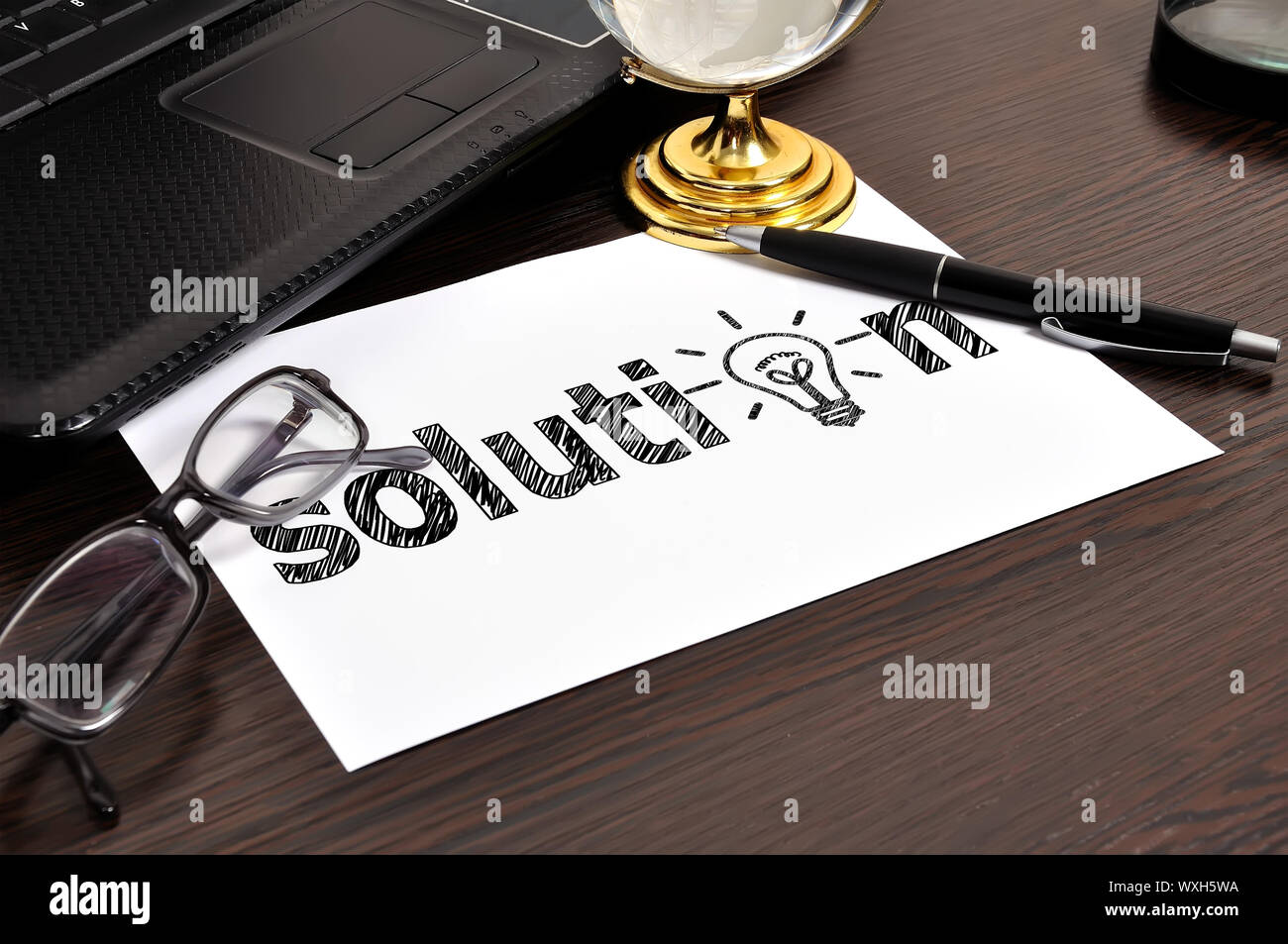 workplace with drawing solution on paper Stock Photo - Alamy