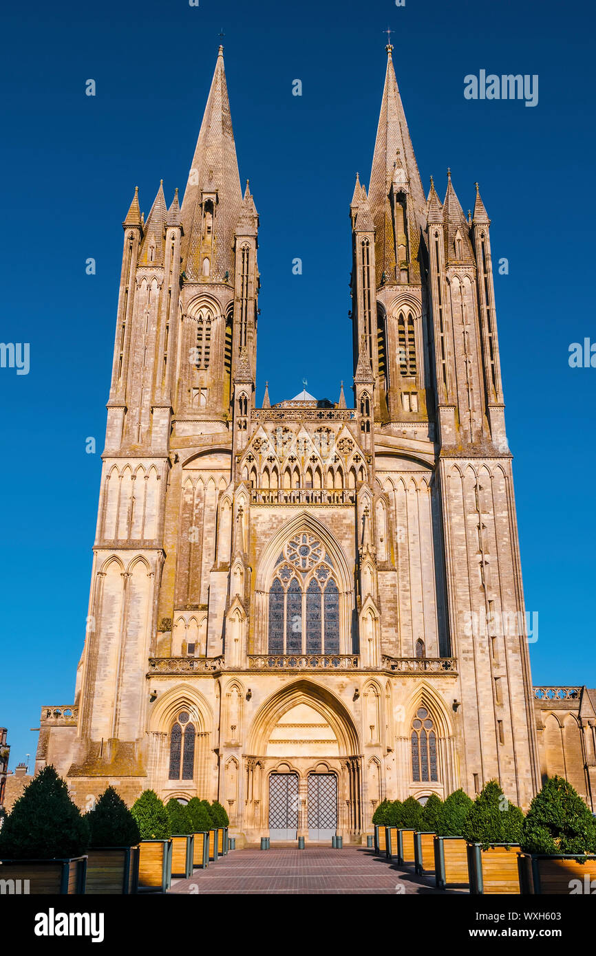 Picture of the cathedral Notre Dame in the town Coutances in Haute ...