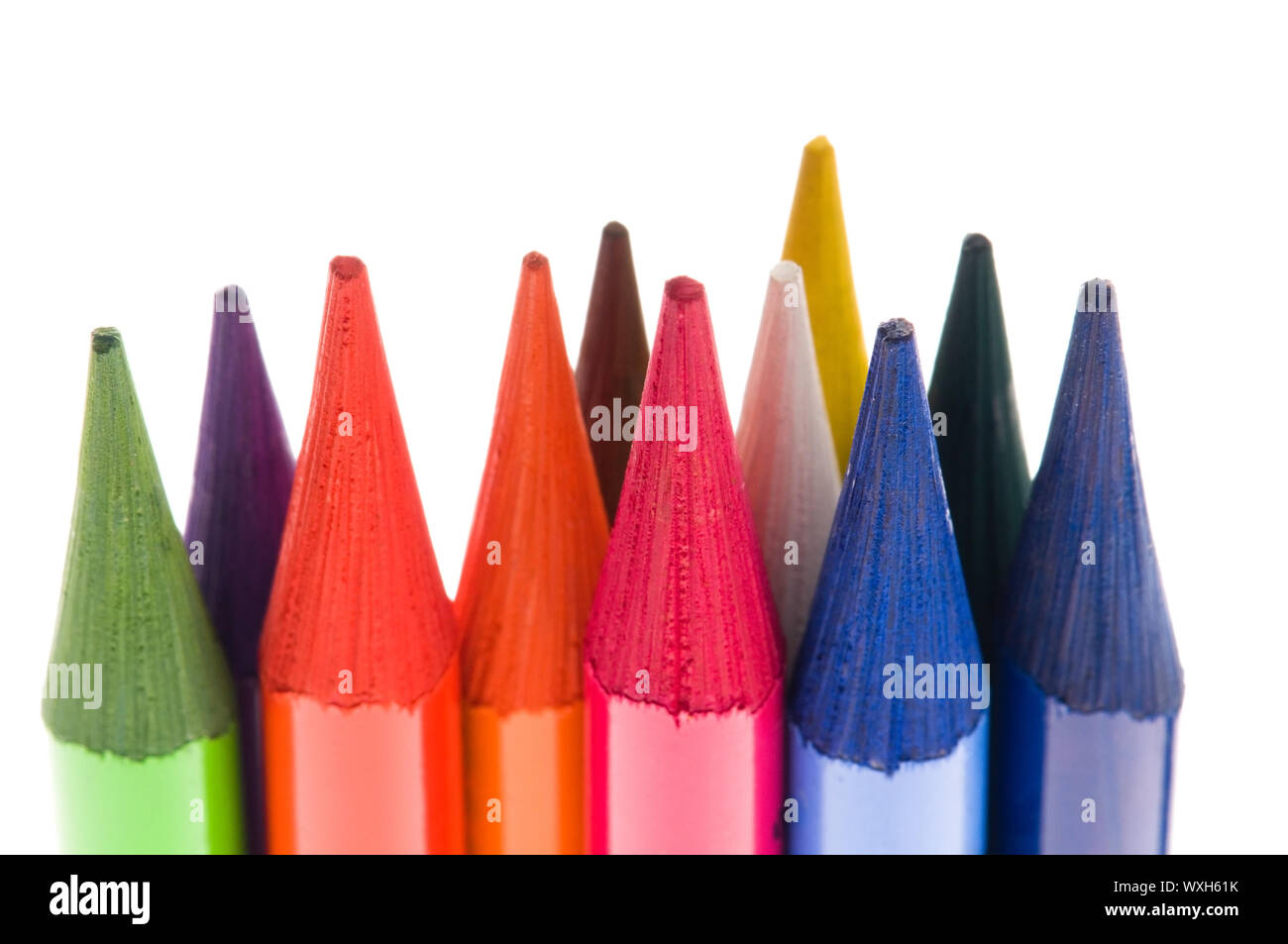 Collection of colorful pens over white background Stock Photo - Alamy