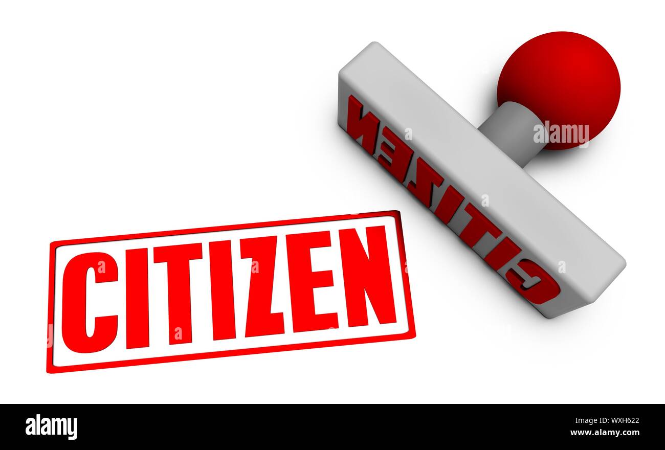 Citizen Stamp or Chop on Paper Concept in 3d Stock Photo - Alamy