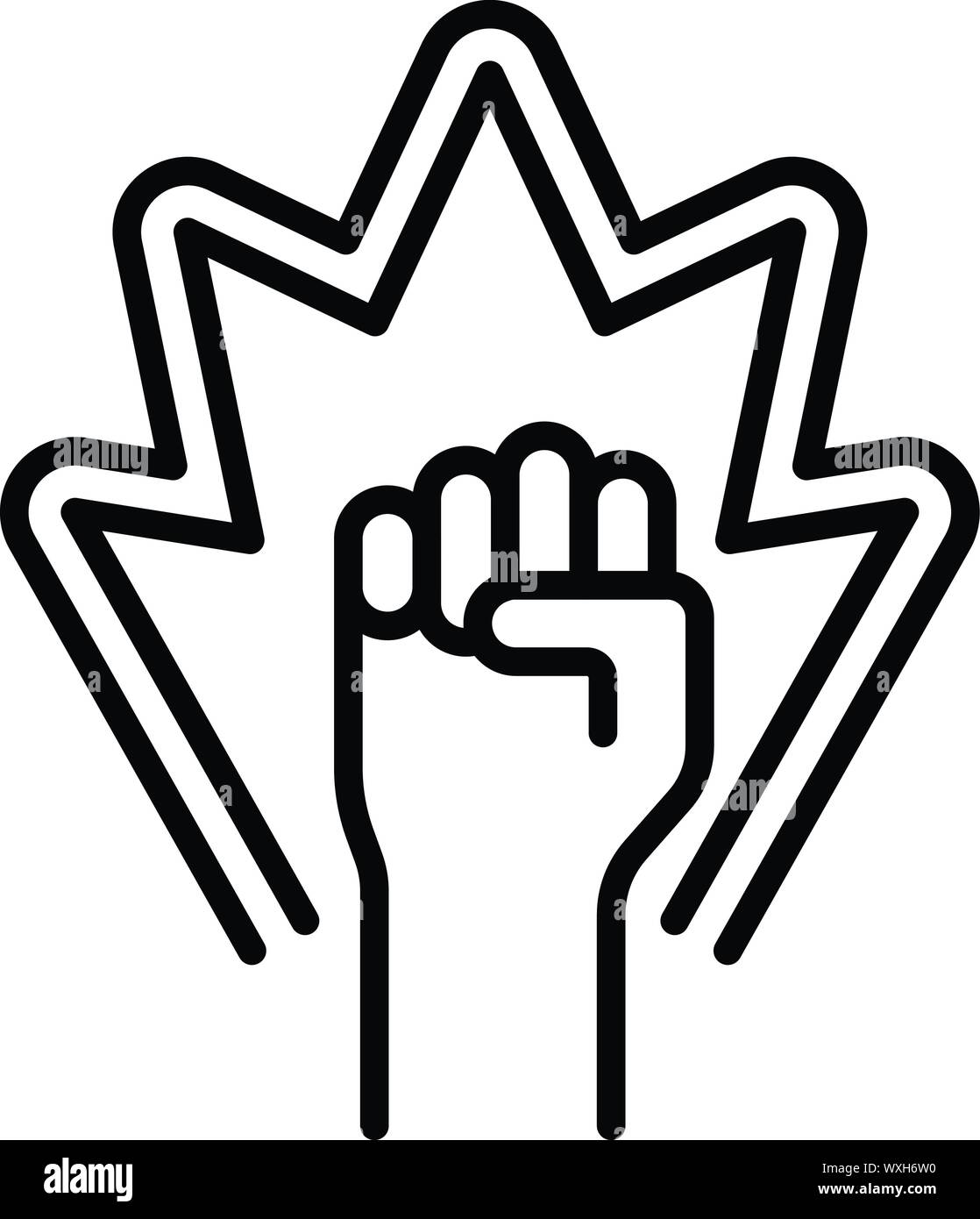Protest fist up icon. Outline protest fist up vector icon for web ...