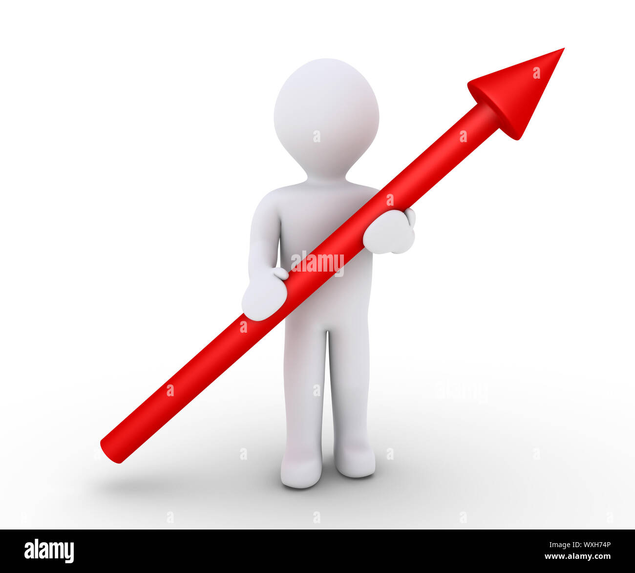 3d human red arrow growth hi-res stock photography and images - Alamy