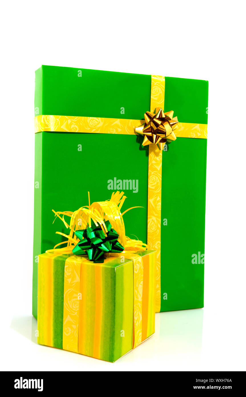 Luxury green presents Stock Photo - Alamy