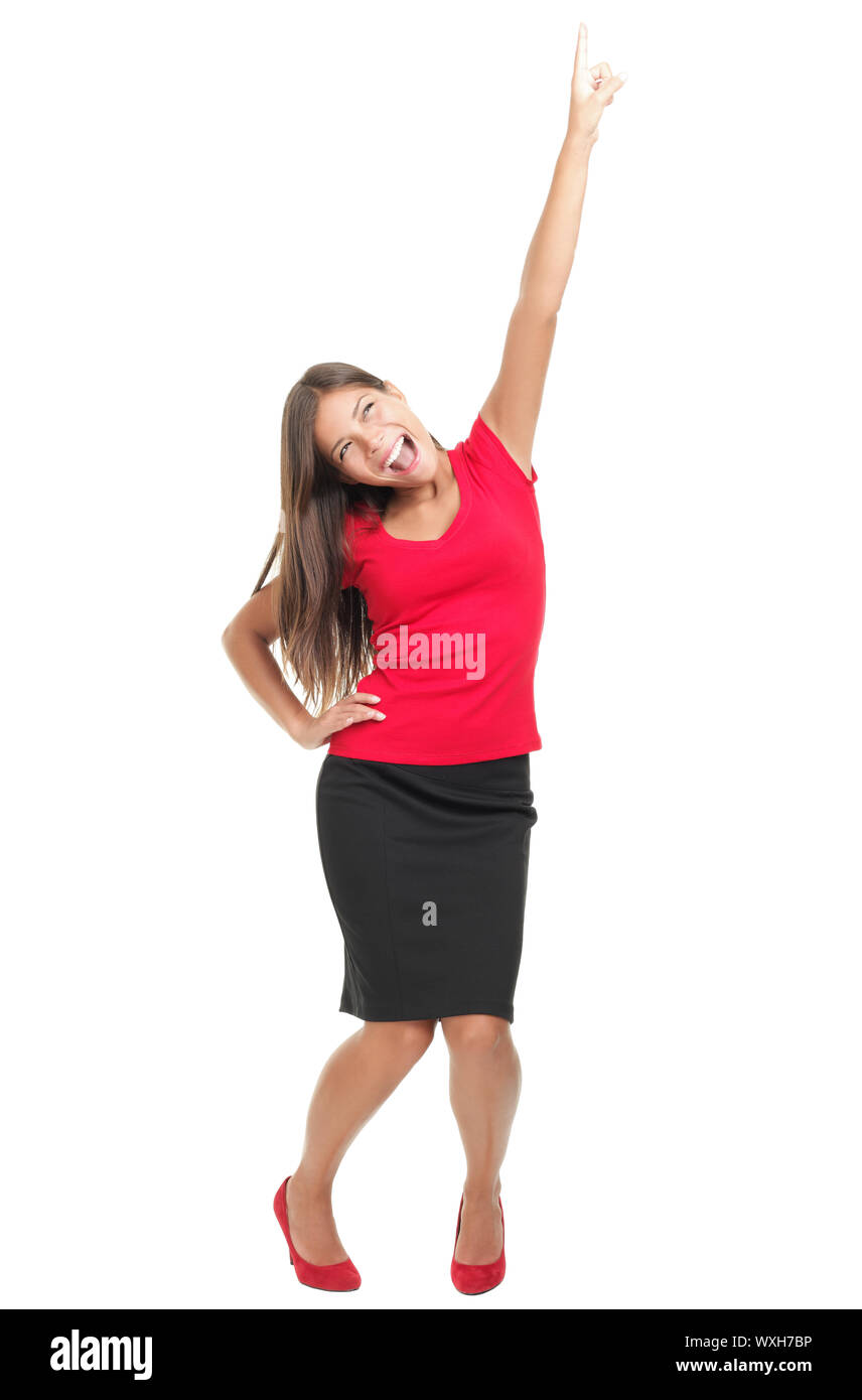 Excited cheerful woman isolated Stock Photo - Alamy