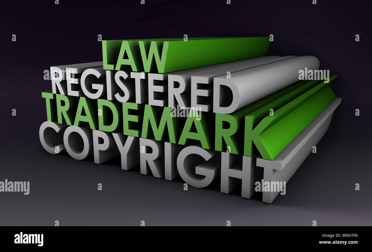 Registered and Copyright Trademark Law in 3d Stock Photo - Alamy