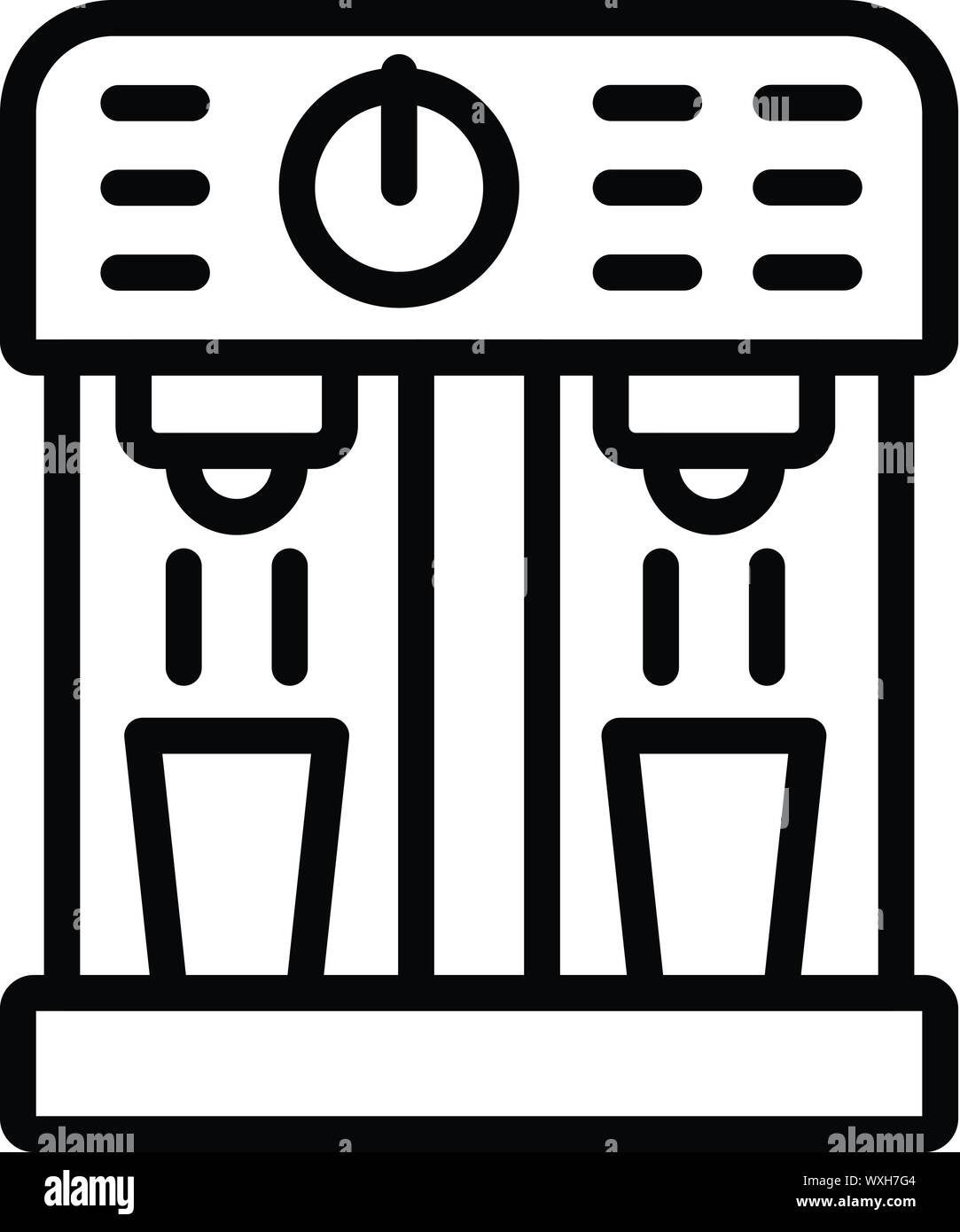Double coffee machine icon. Outline double coffee machine vector icon ...