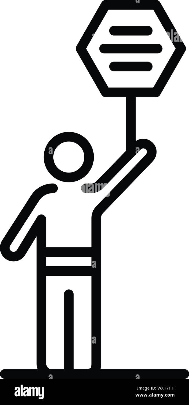 Democracy protest man icon. Outline democracy protest man vector icon ...