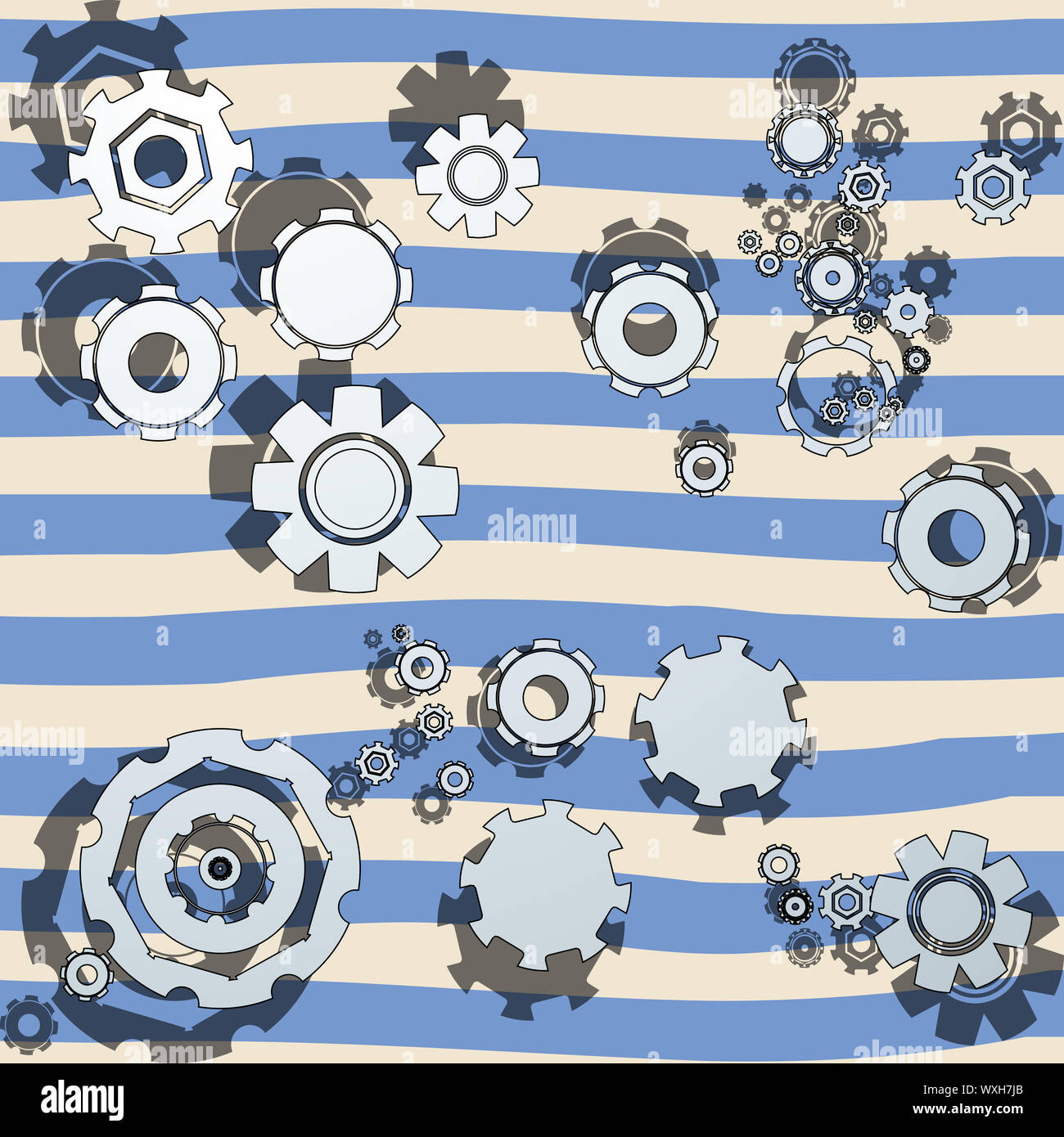 Cartoon concept with cogwheels Stock Photo - Alamy