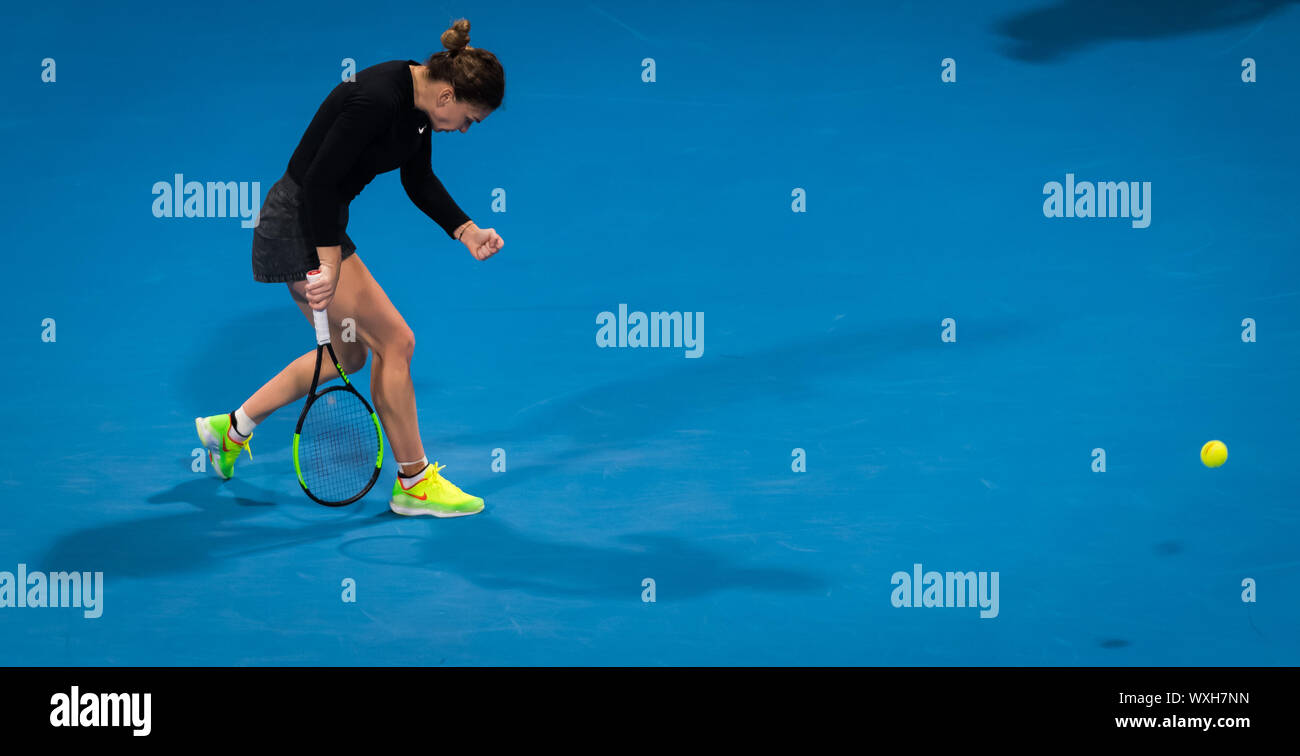 Simona Halep of Romania in action during her quarter-final match at the ...