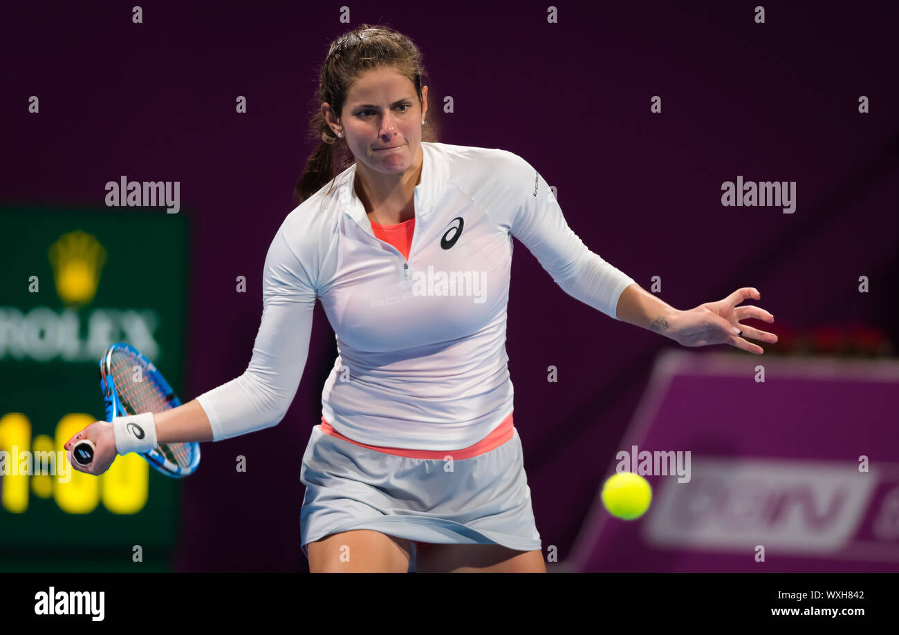 Julia Goerges of Germany in action during her quarter-final match at ...