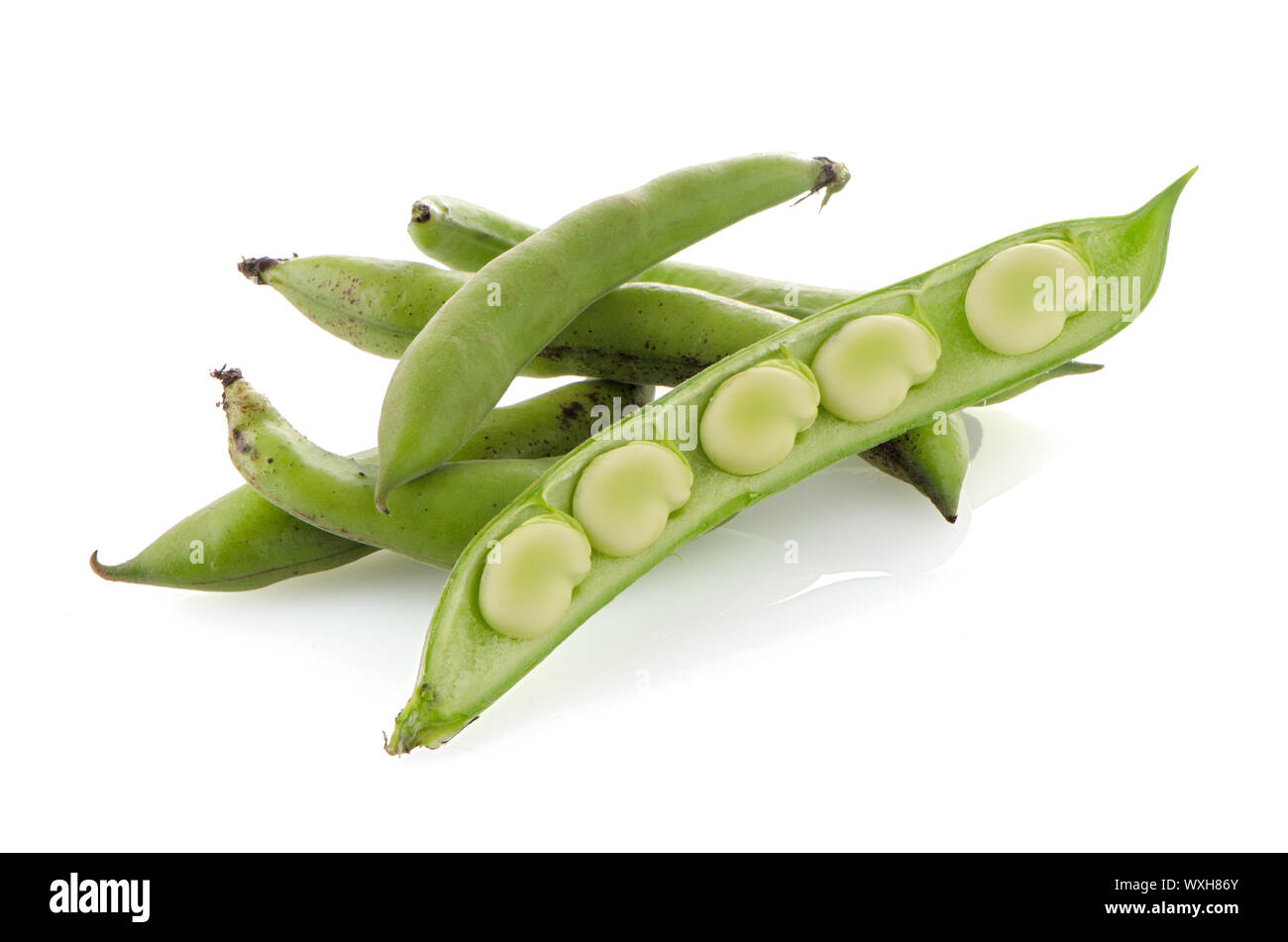 green beans pod on white background Stock Photo - Alamy
