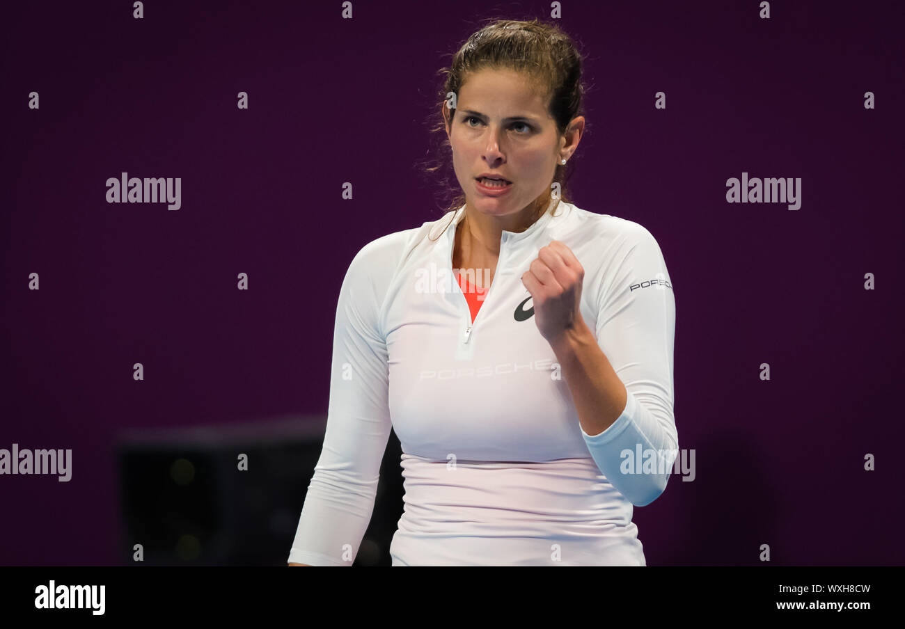 Julia Goerges of Germany in action during her quarter-final match at ...