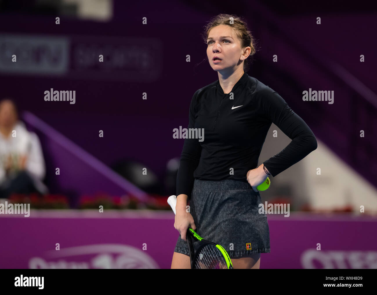 Simona Halep of Romania in action during her quarter-final match at the ...