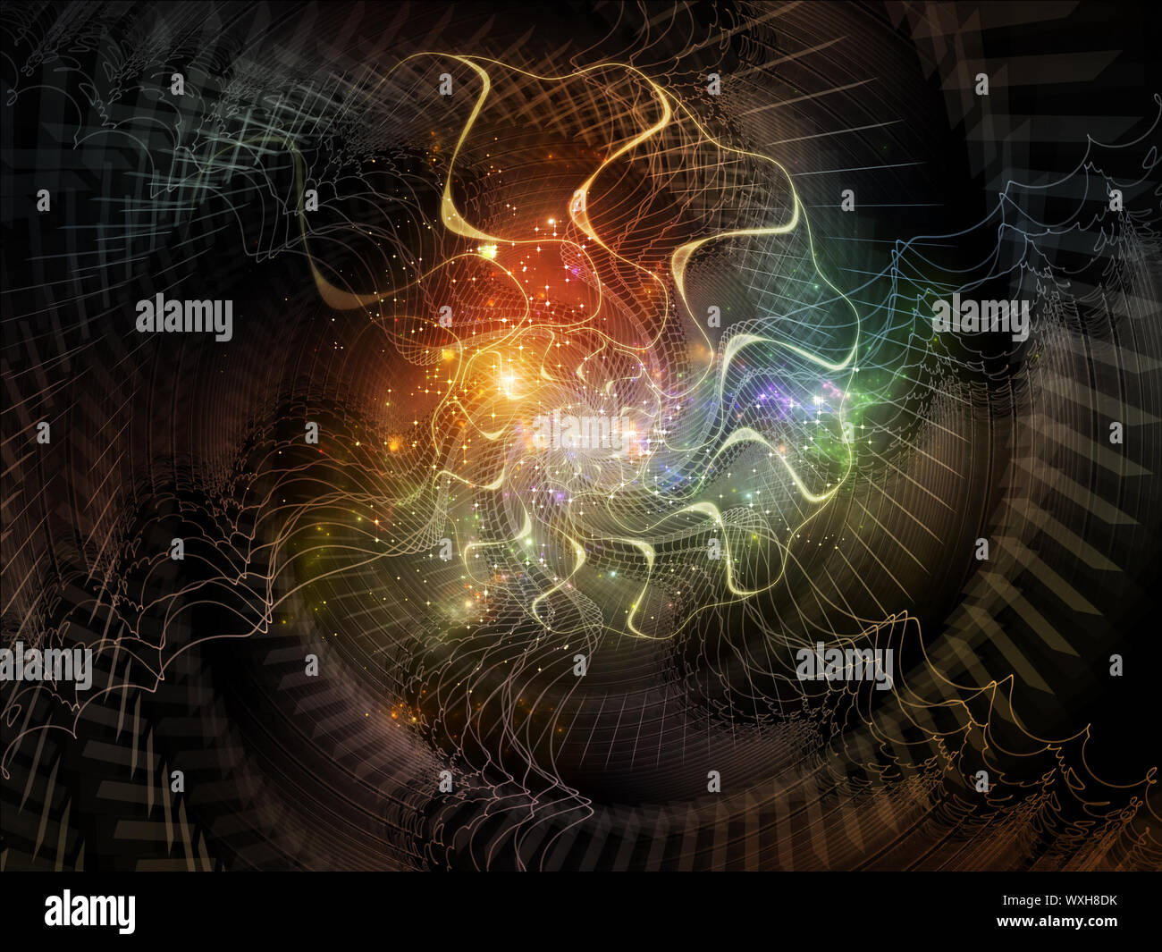 Visually attractive backdrop made of spiral elements suitable as ...