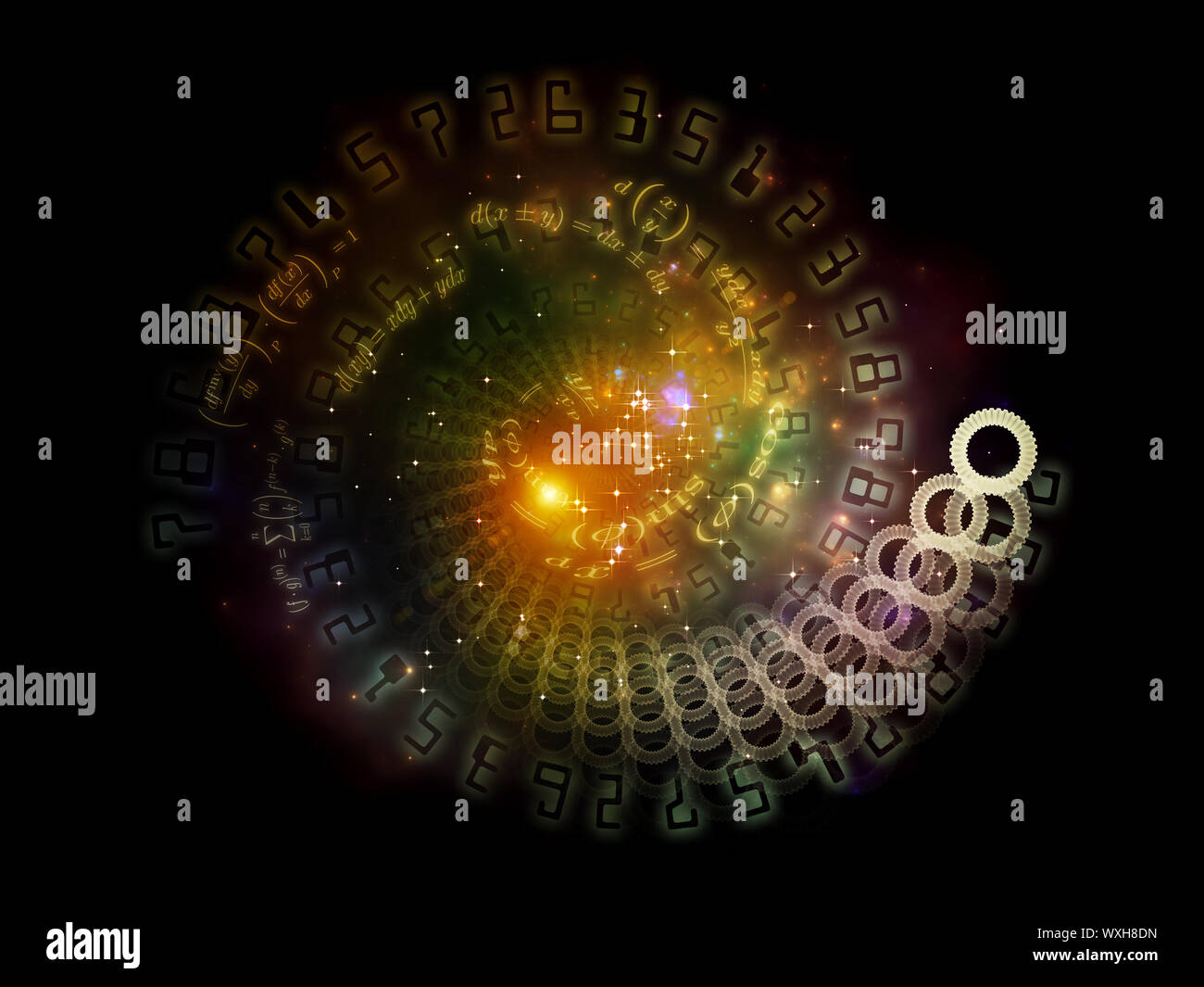 Creative arrangement of spiral elements to act as complimentary graphic ...