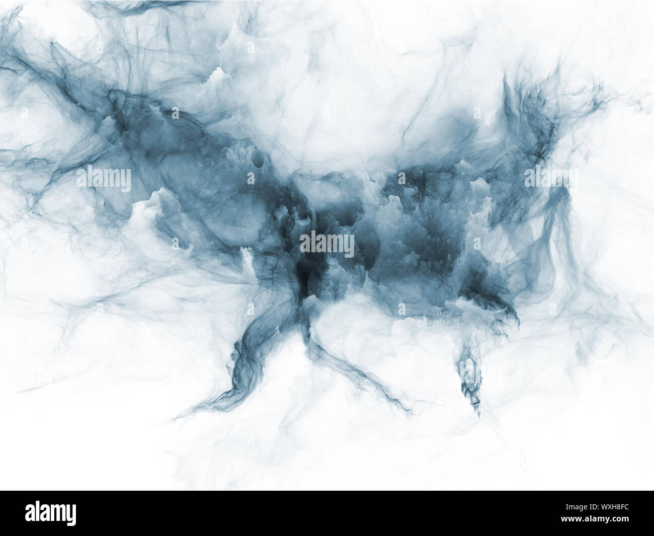Graphic composition of bursting strands of fractal smoke and paint to ...