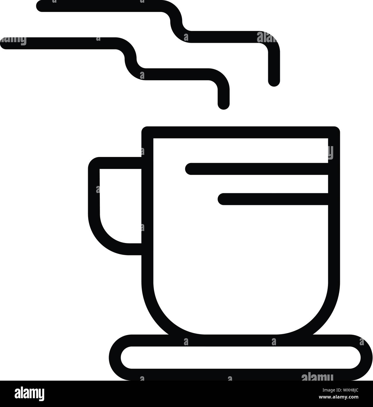 Big cup of coffee icon. Outline big cup of coffee vector icon for web ...
