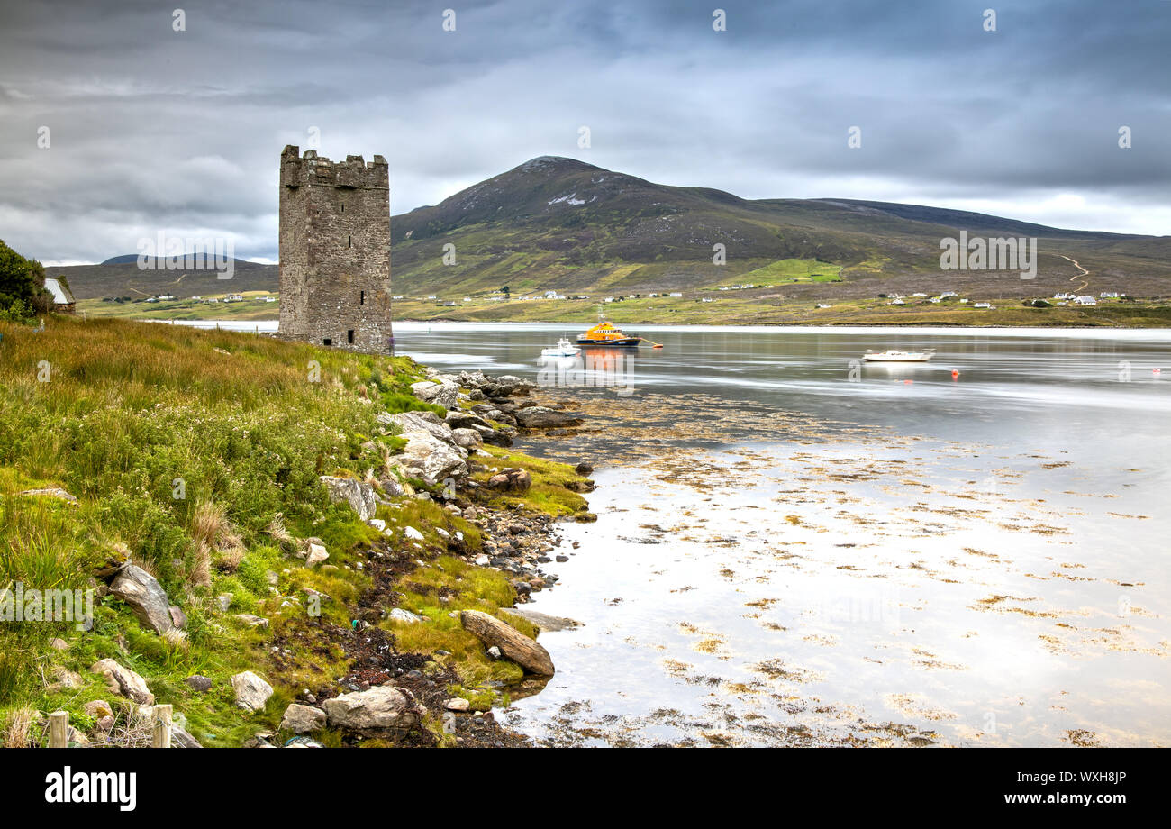 Grace O'Malley's Castle, Kildavnet Tower in County Mayo, Ireland Stock ...