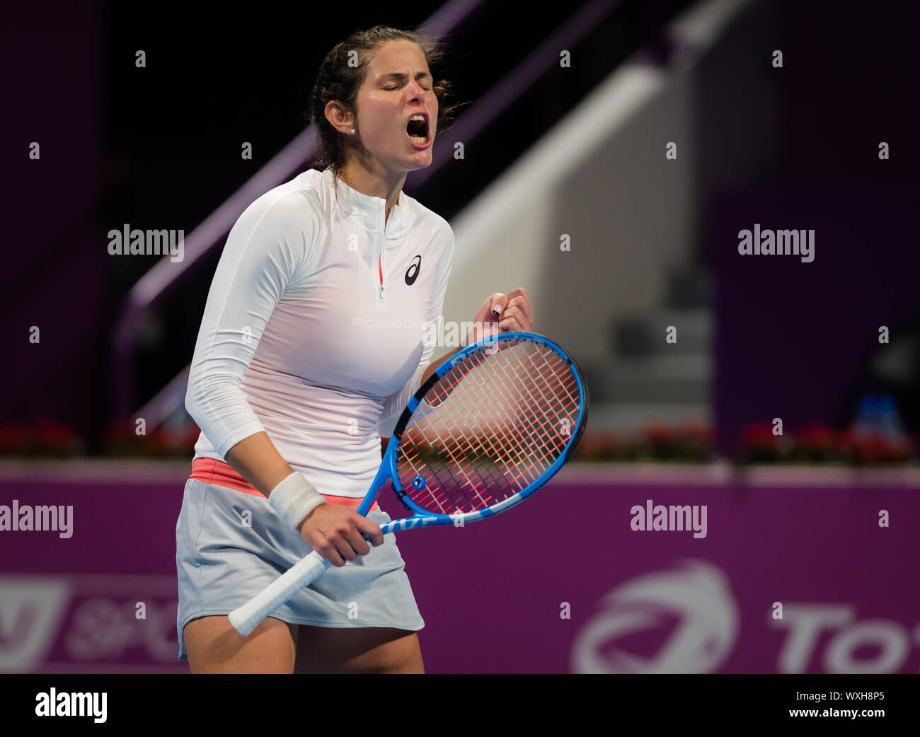 Julia Goerges of Germany in action during her quarter-final match at ...