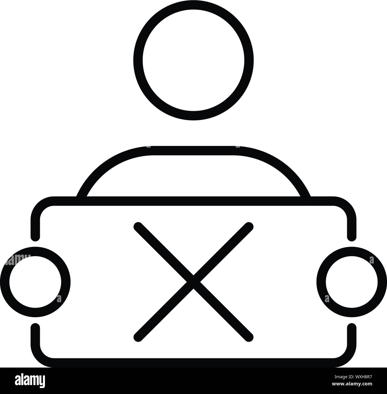 No protest banner icon. Outline no protest banner vector icon for web ...