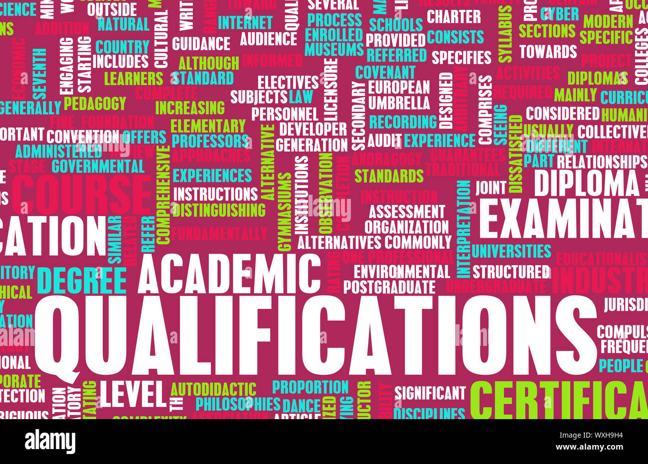Qualifications in Business and Education as Art Stock Photo - Alamy