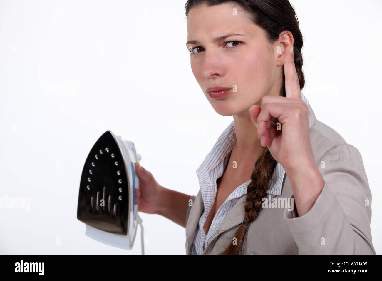 Woman shaking her finger in disapproval Stock Photo - Alamy
