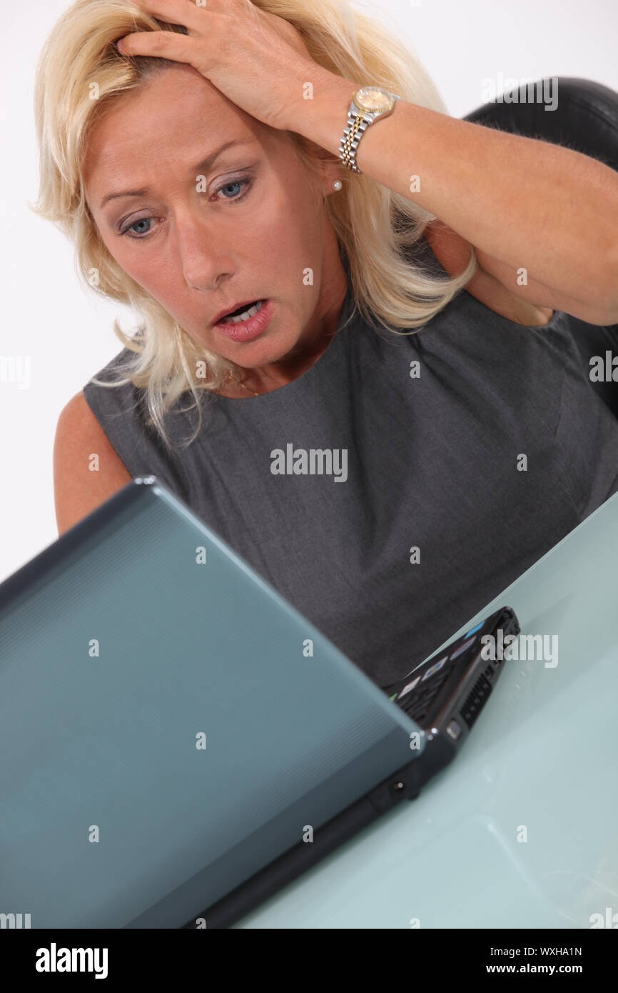 Surprised shocked secretary laptop hi-res stock photography and images ...