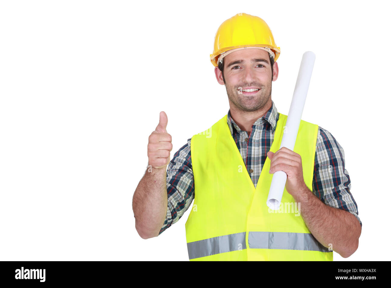 Architect in high-visibility jacket Stock Photo - Alamy