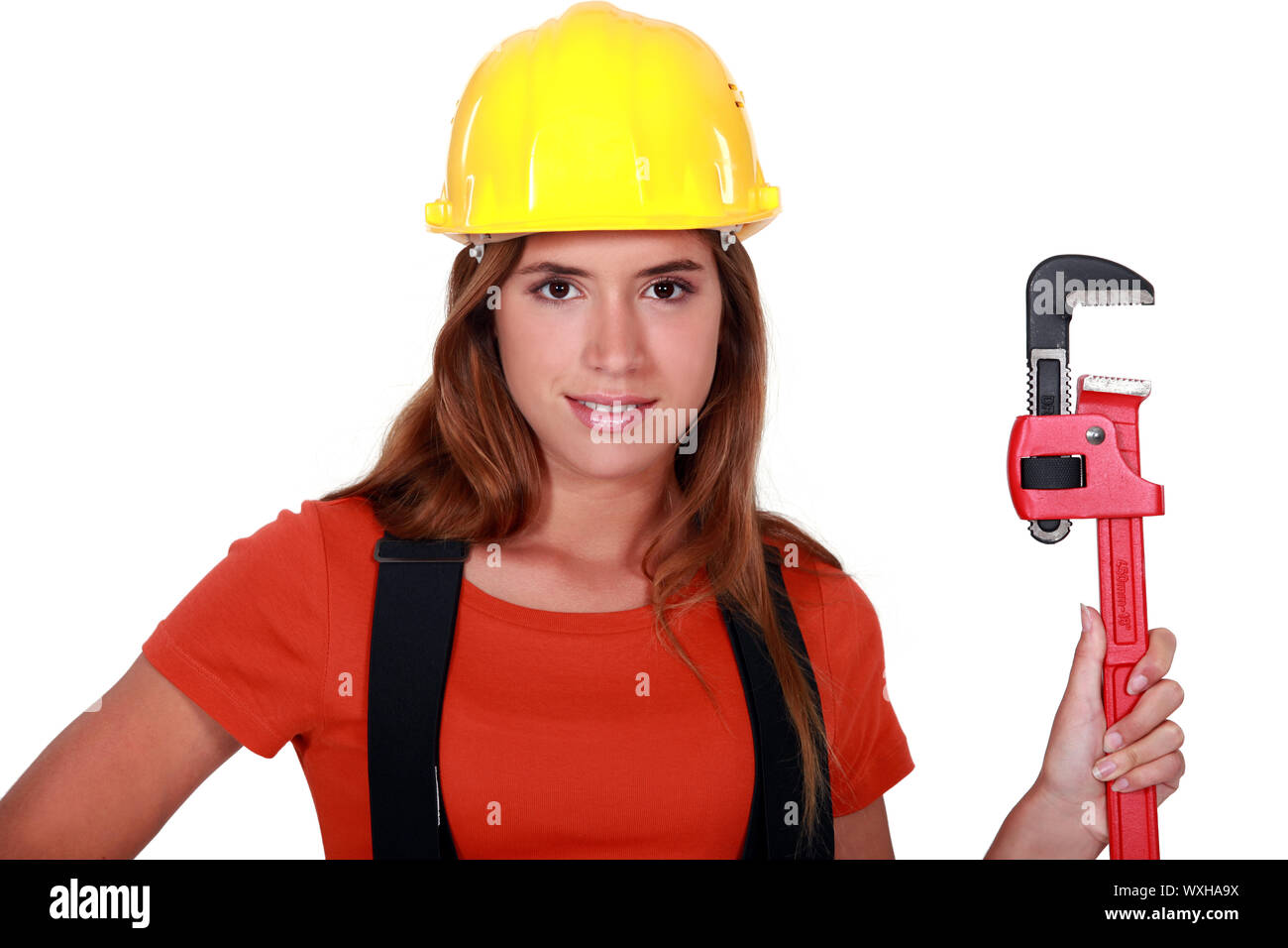Worker with a wrench Stock Photo - Alamy