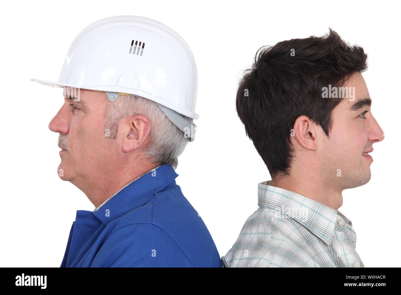 Master and apprentice stood together Stock Photo - Alamy
