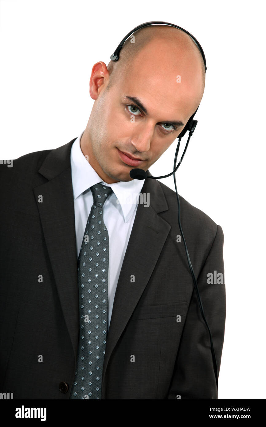 Phone telephone headpiece headset hi-res stock photography and images ...