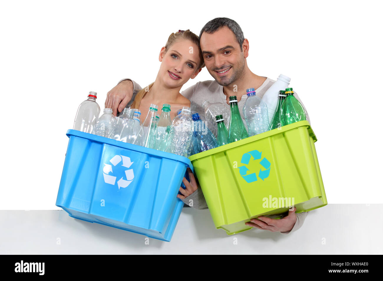 couple waste sorting Stock Photo - Alamy