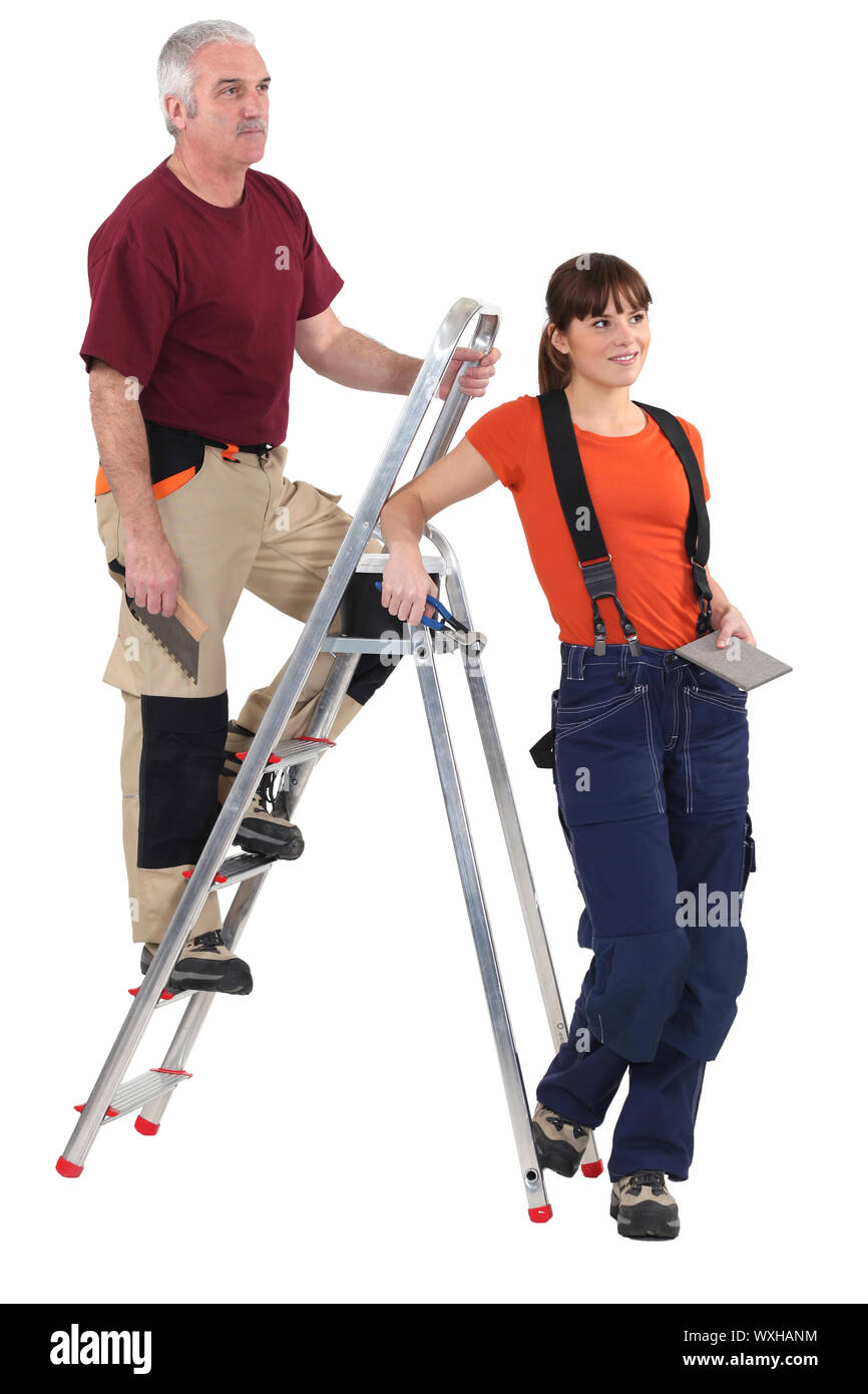 Female tiler hi-res stock photography and images - Alamy