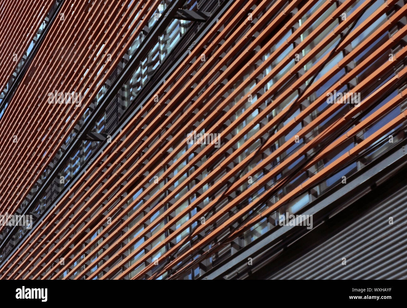 Modern architectural details. The facade of a modern, abstract building ...