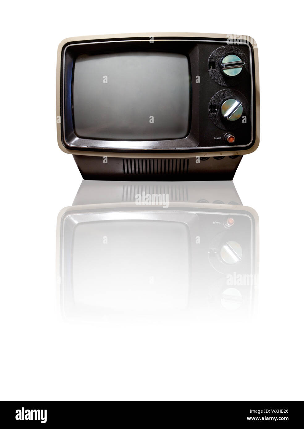 Retro TV with Reflection Stock Photo - Alamy