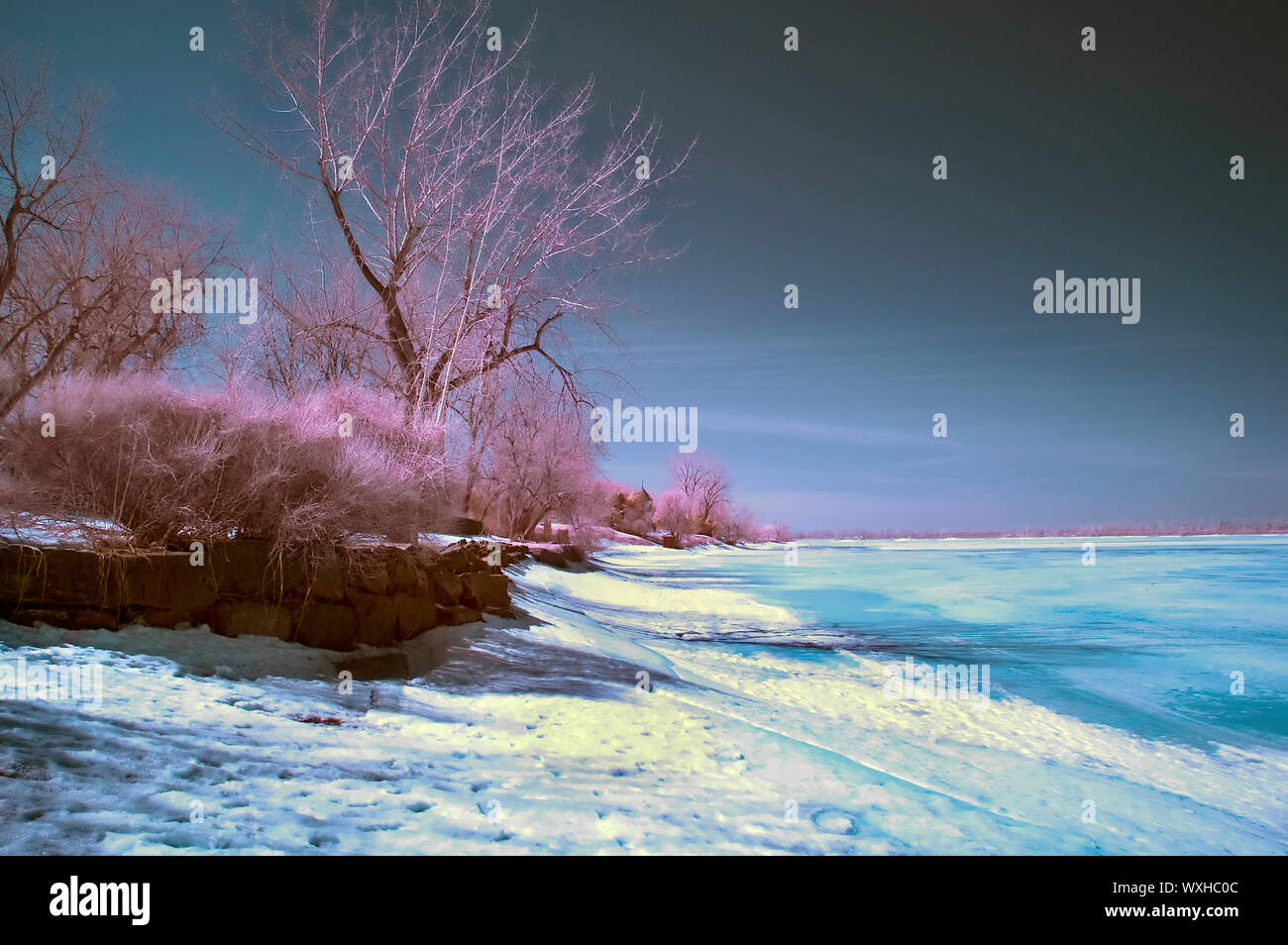 Winter scene shot with an infrared filter Stock Photo - Alamy