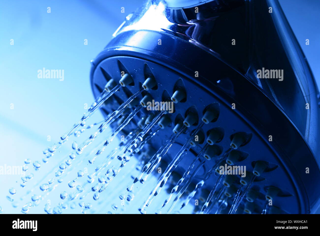 fresh shower clean blue water jet Stock Photo - Alamy