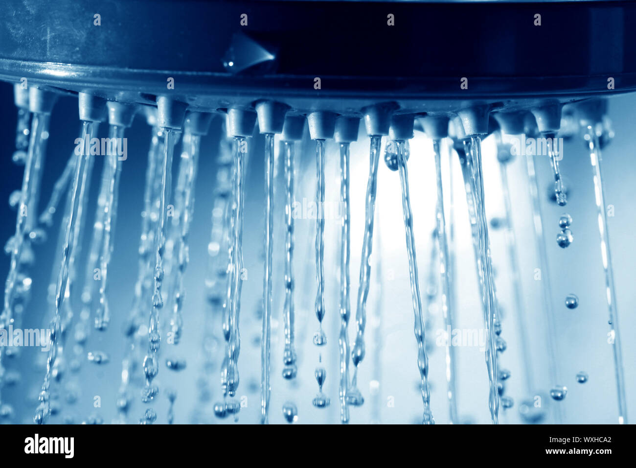 fresh shower clean blue water jet Stock Photo - Alamy