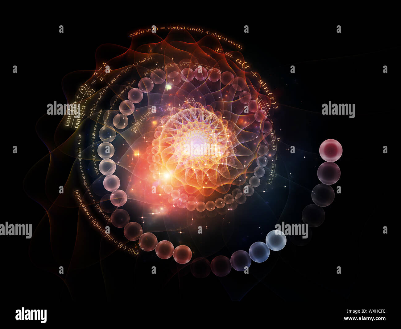 Visually pleasing composition of spiral elements to serve as background ...