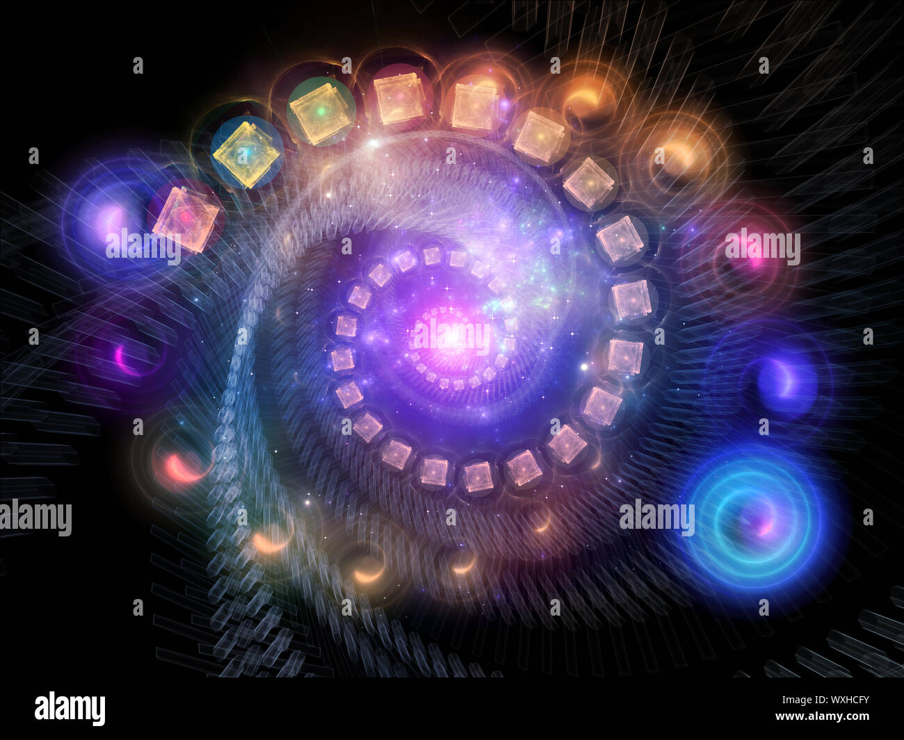 Backdrop design of spiral elements to provide supporting composition ...